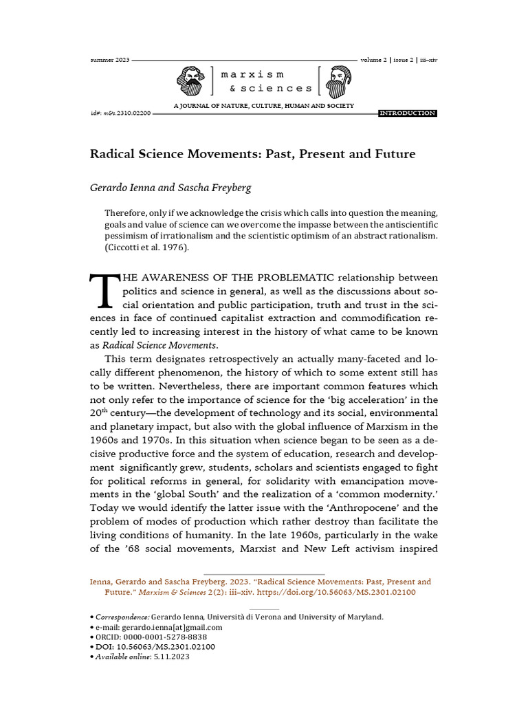 Radical Science Movement | PDF