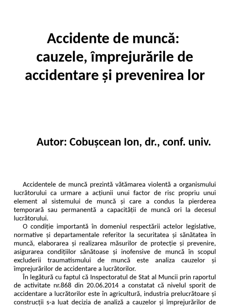 Cauzele Si Imprejurarile Accidentelor | PDF