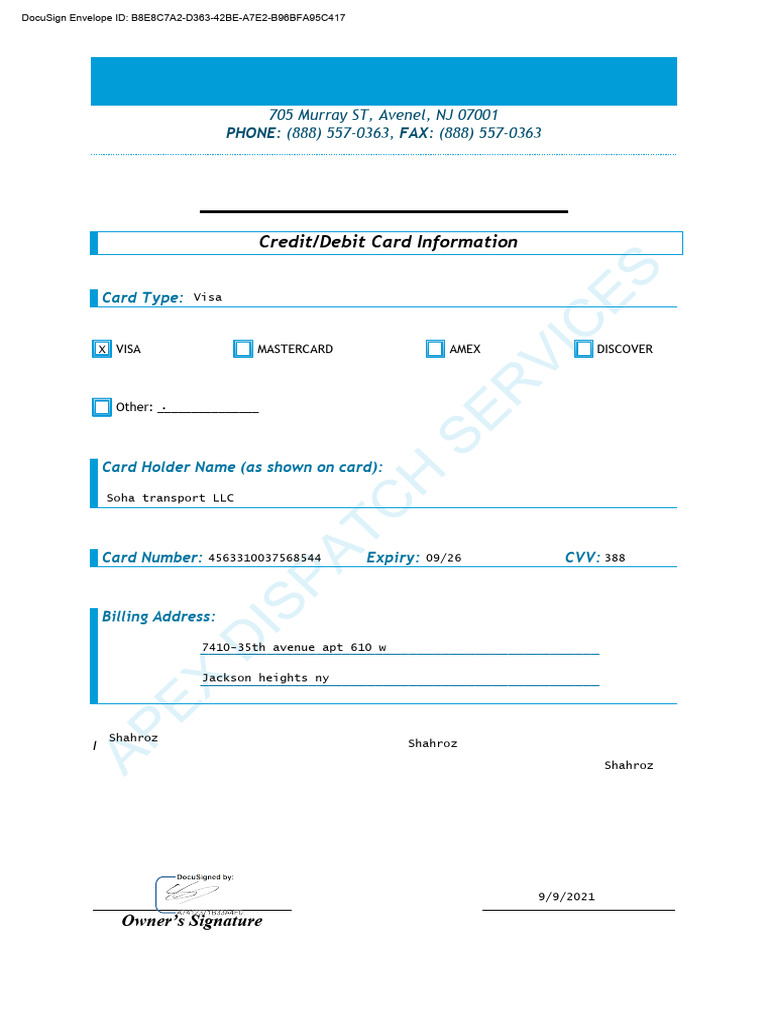 Please DocuSign - Payment Authorization Form | PDF