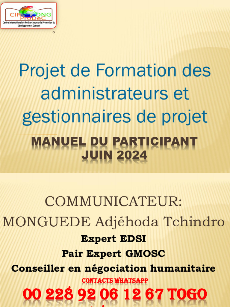 Adm Et Gestion Introduction Cycle de Projet Selon UE | PDF