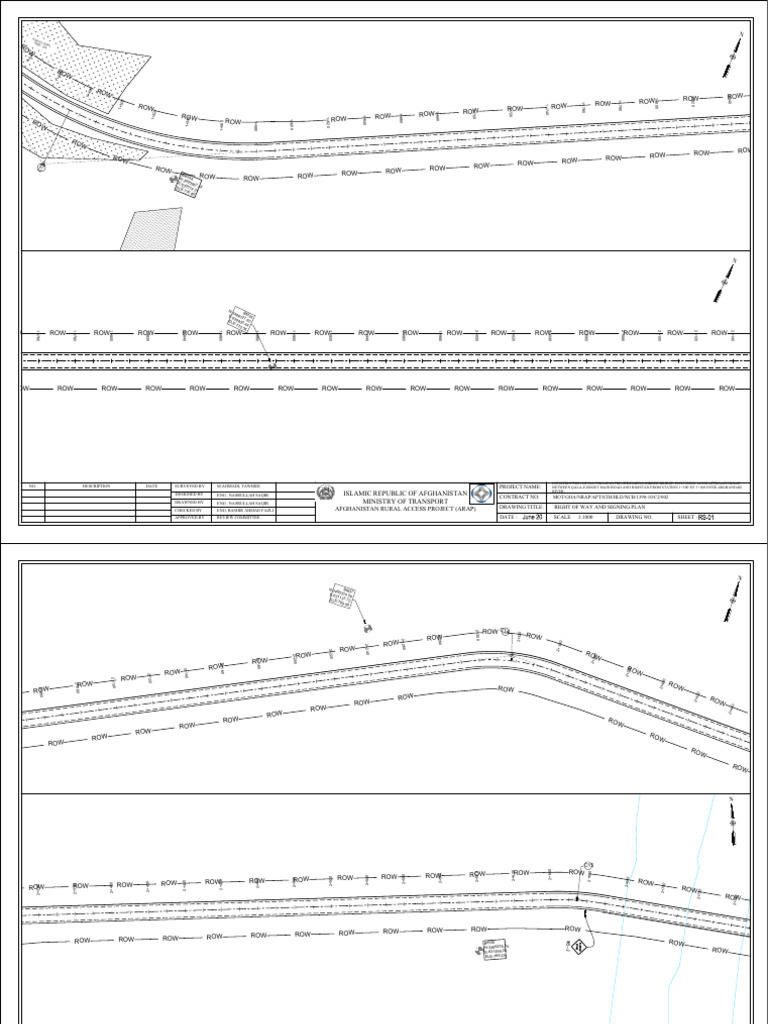 Bost Project Design Row Plan 1+500 To 3+160 | PDF