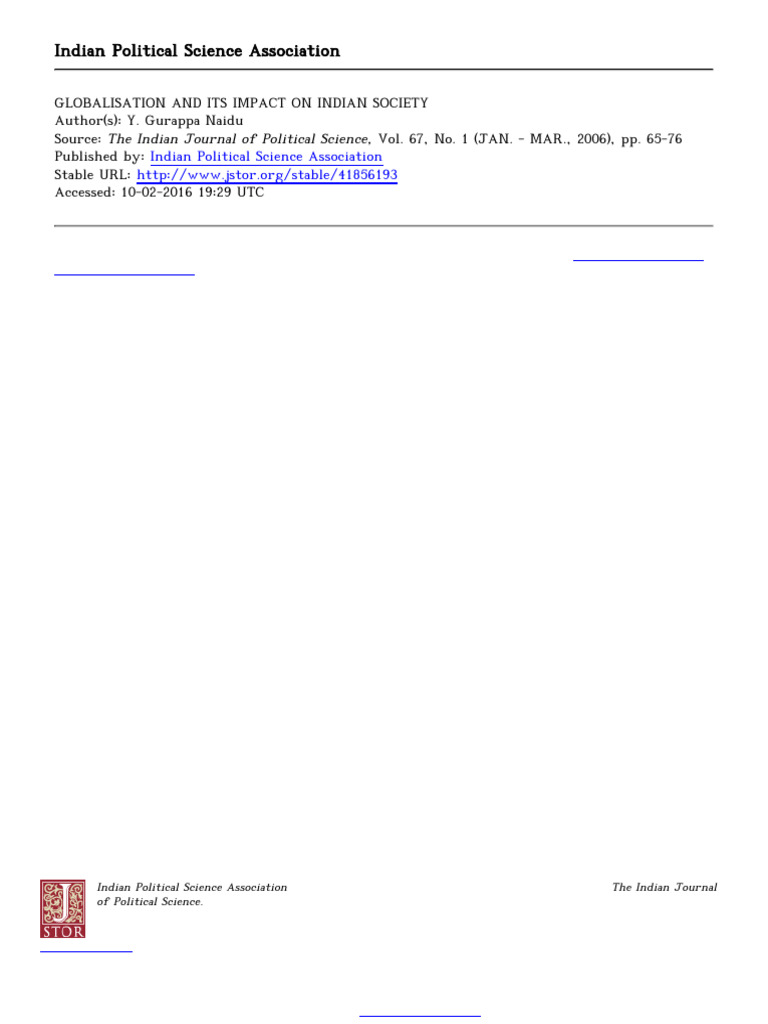 Indian Political Science Association | PDF