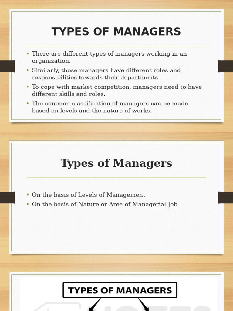 Types of Managers | PDF