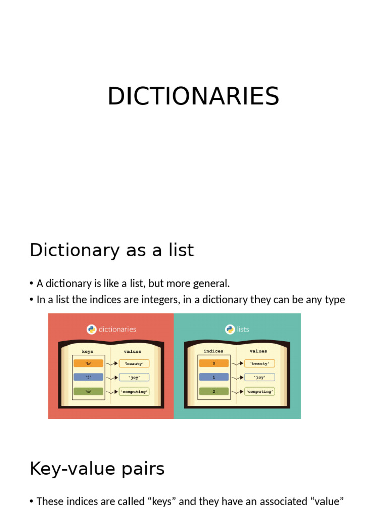 Understanding Dictionaries in Programming | PDF