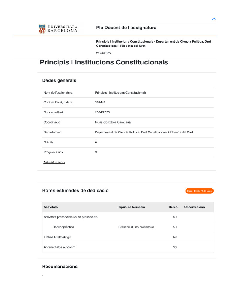 Plan docente 5 | PDF