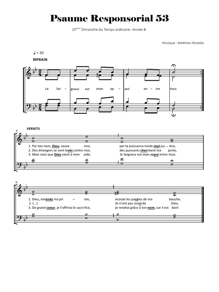 Psaume Responsorial 53 | PDF