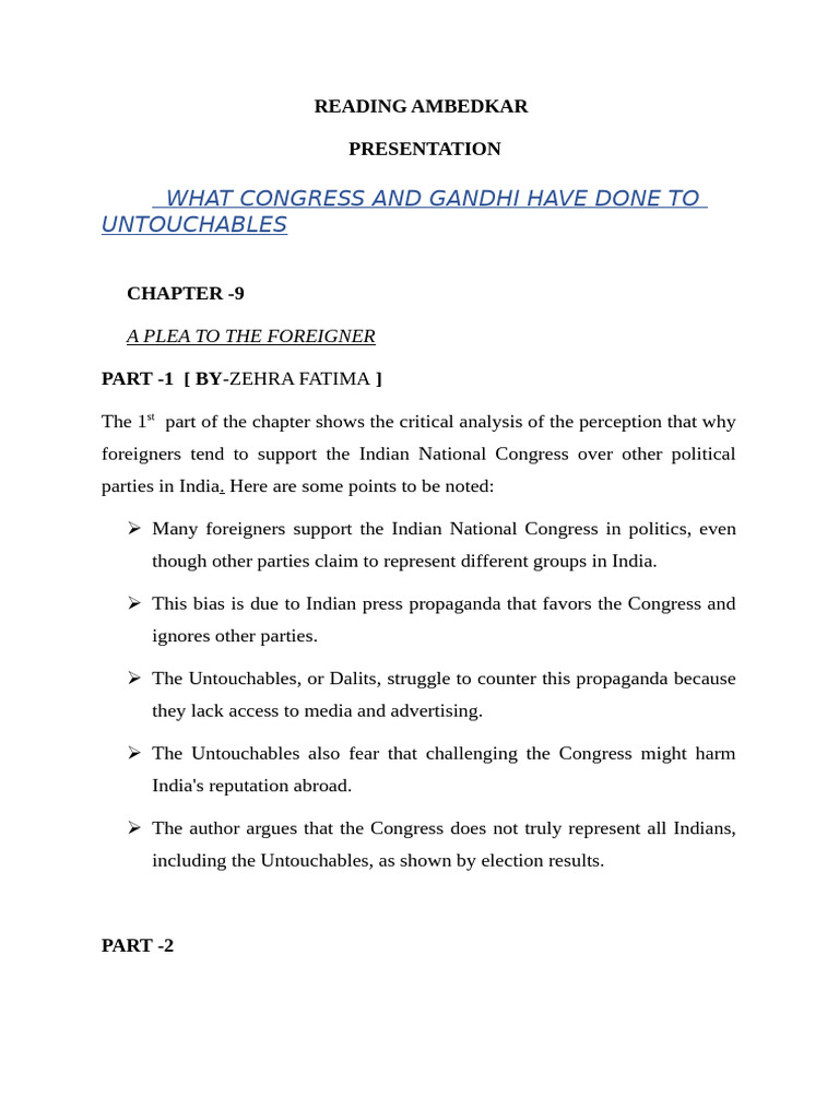 READING AMBEDKAR Part 1 and 2 | PDF | Dalit | United States Congress