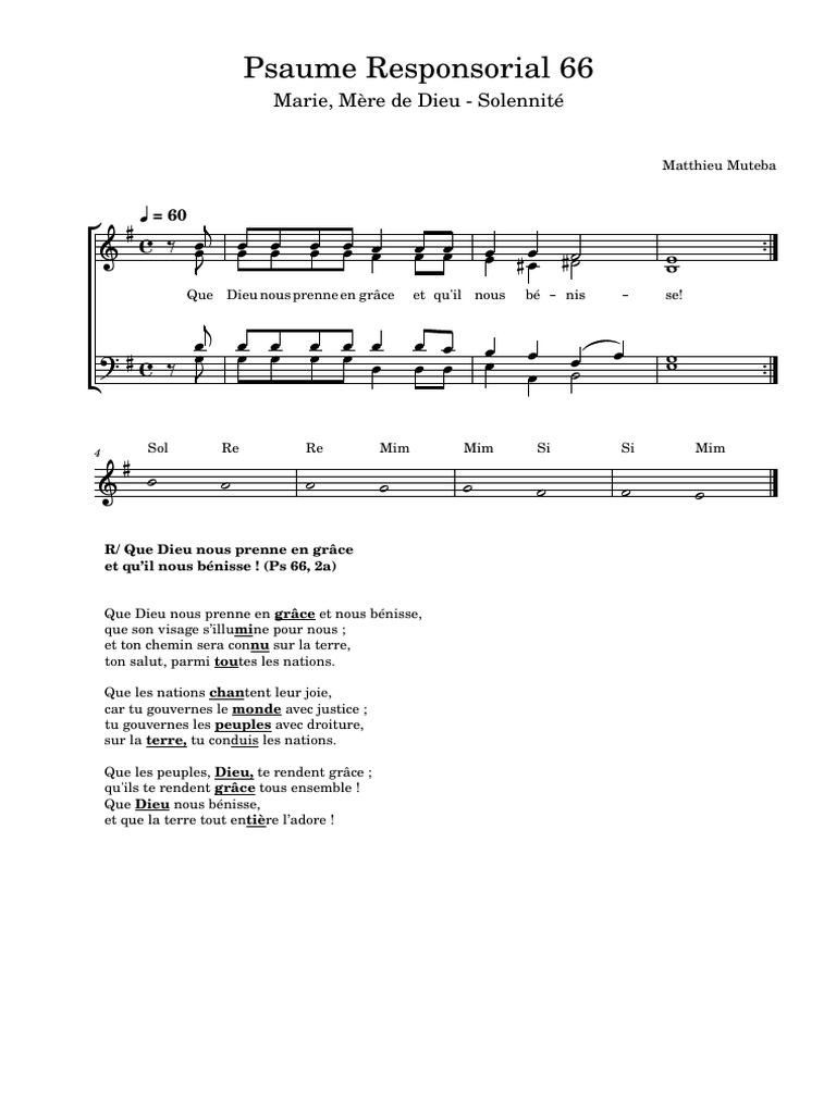 Psaume Responsorial 66 | PDF