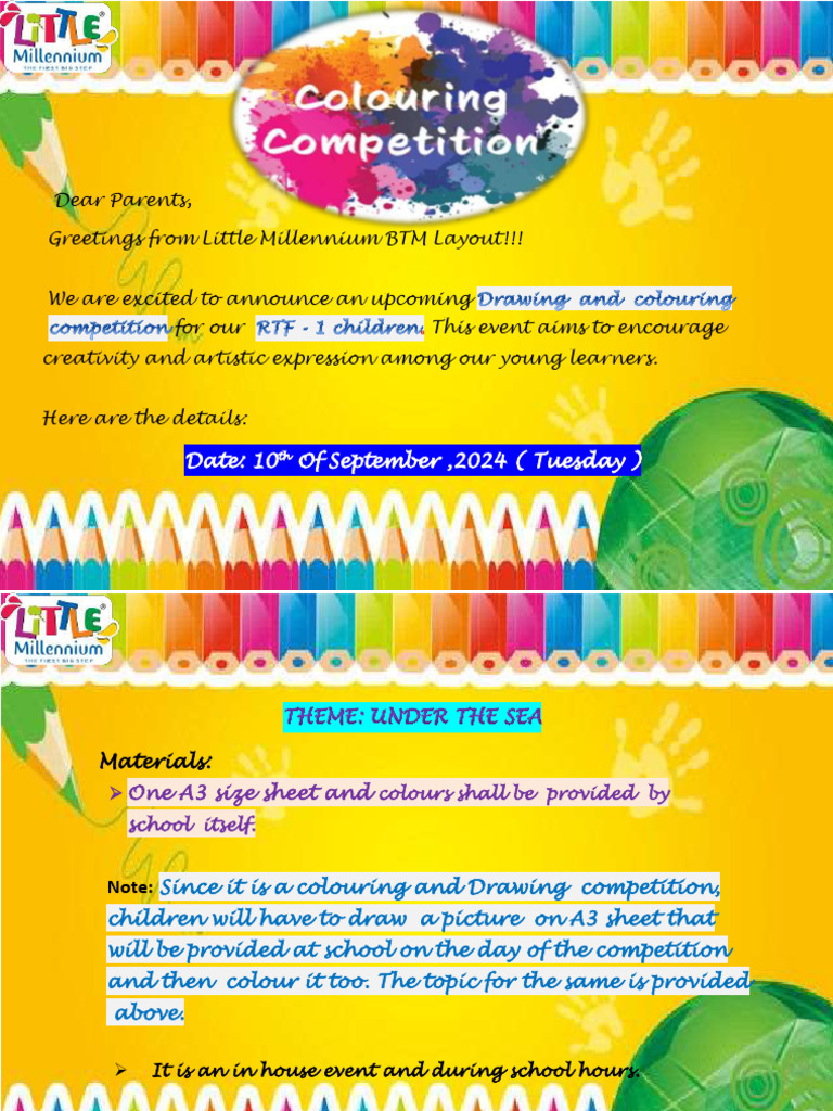 Colouring Competition RTF - 1 2024 | PDF