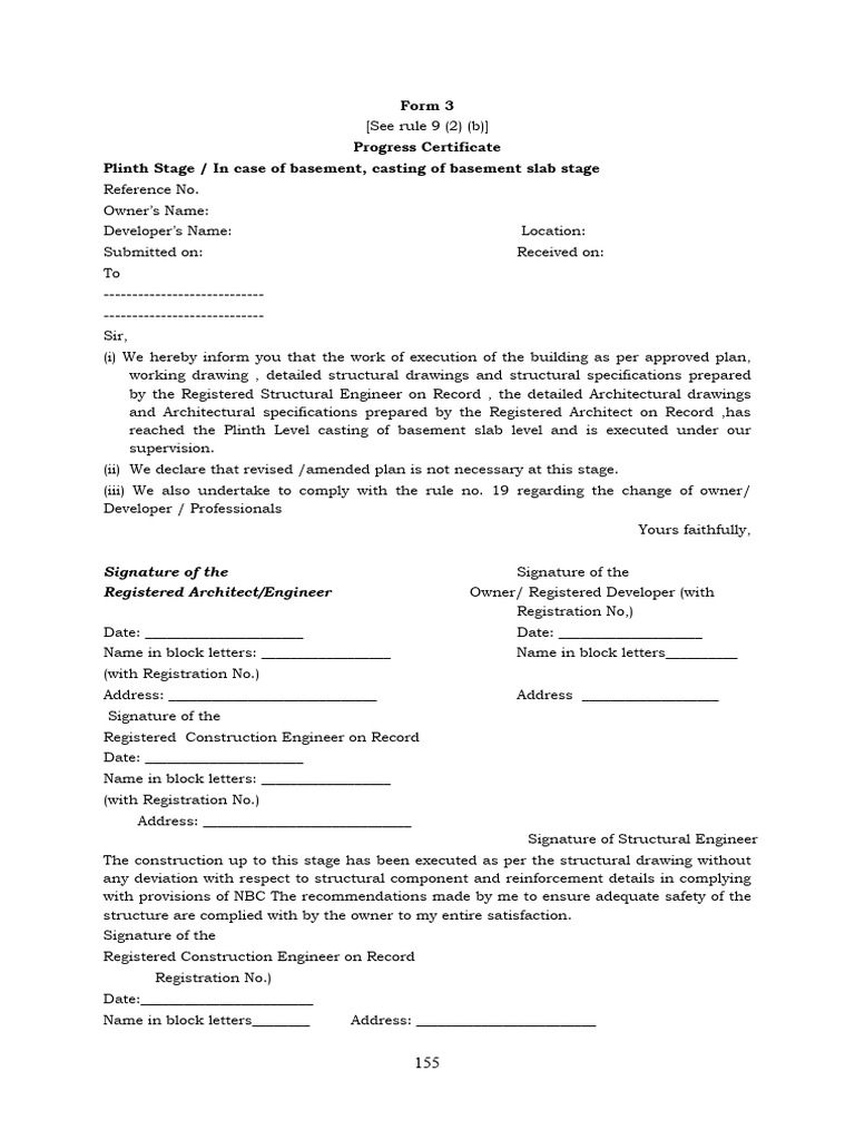 Progress Certificate - Plinth | PDF