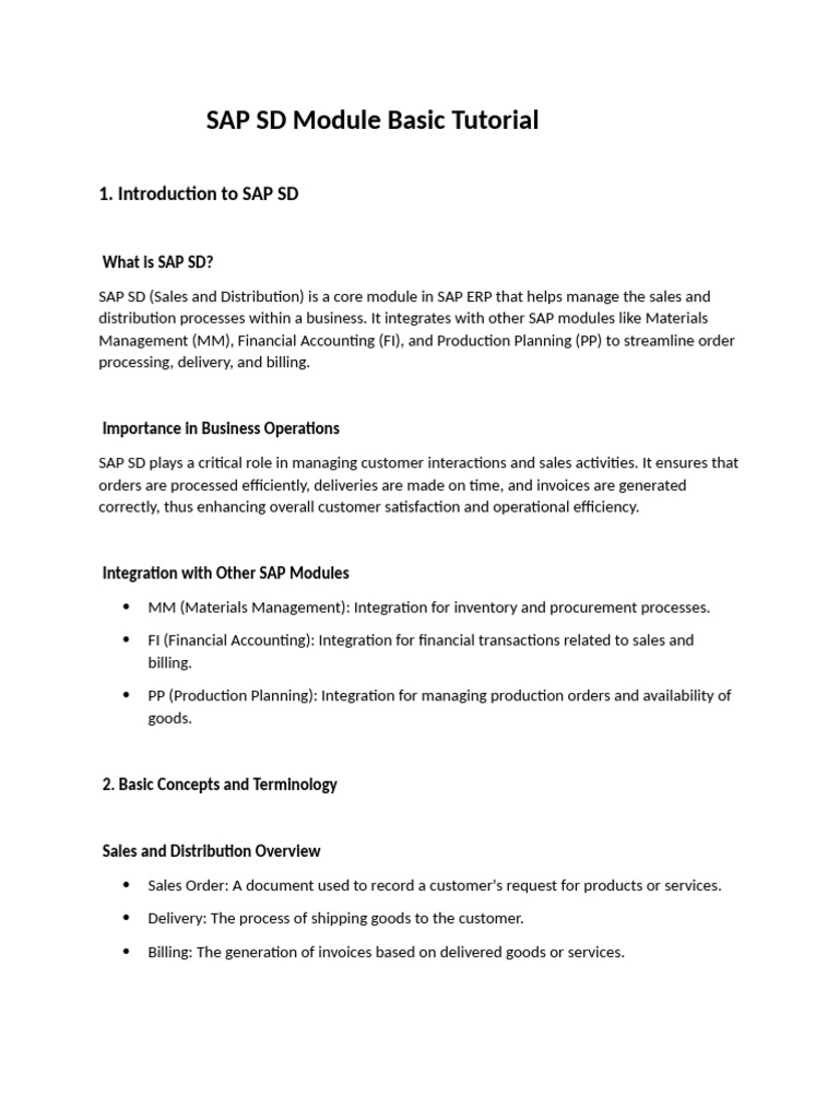 Sap SD | PDF