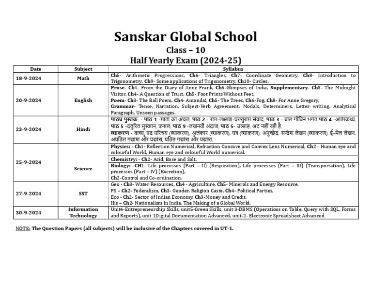 Class 10-1 | PDF