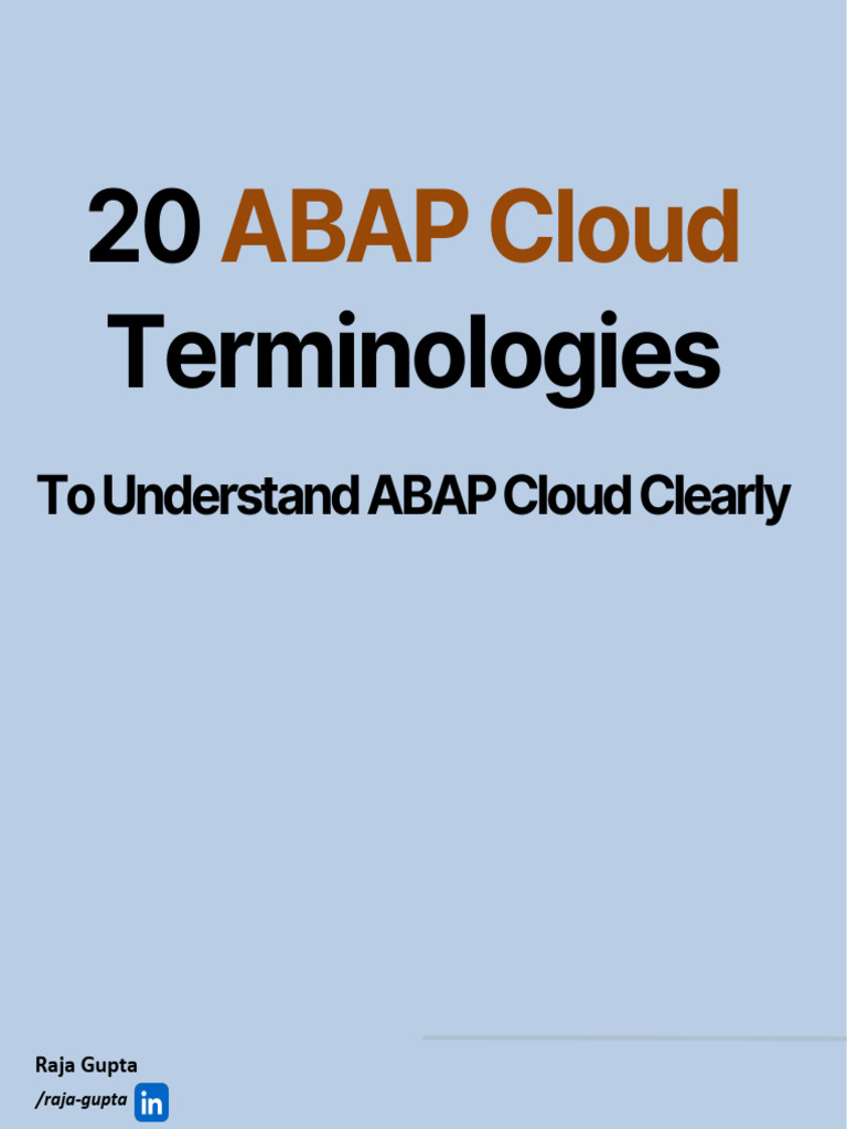 ABAP Cloud Terminologies | PDF