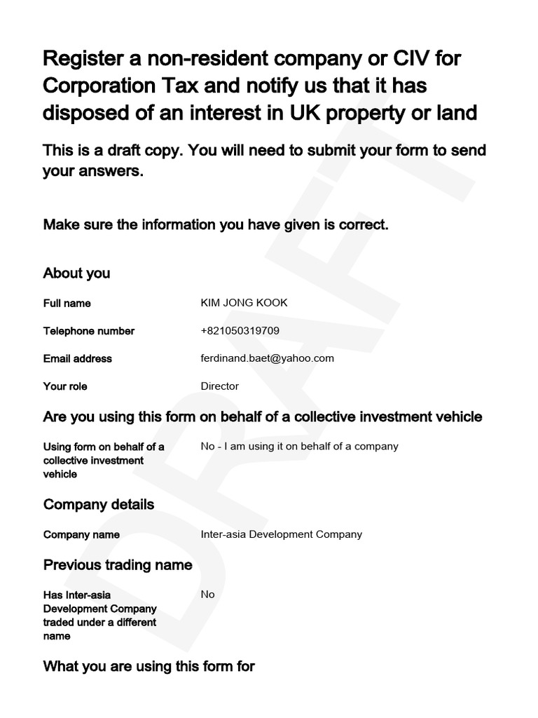 Register Non Resident Company For Corporation Tax | PDF | Business ...