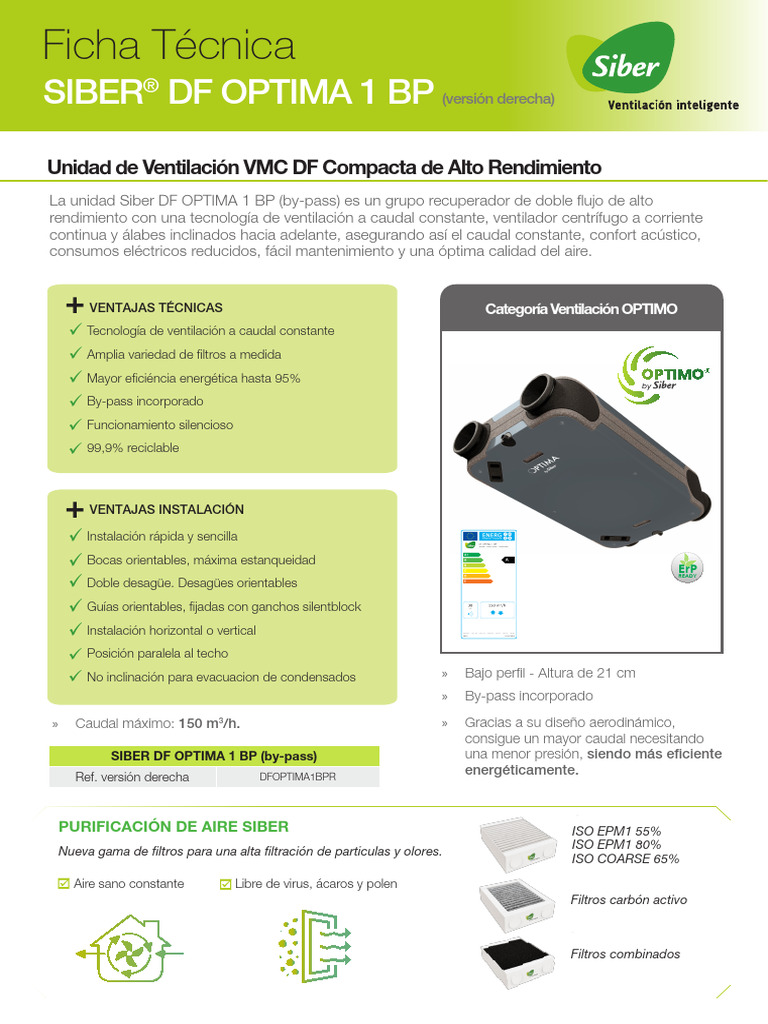 FT DF Siber DF Optima 1 BP - by Pass - Version Derecha | PDF