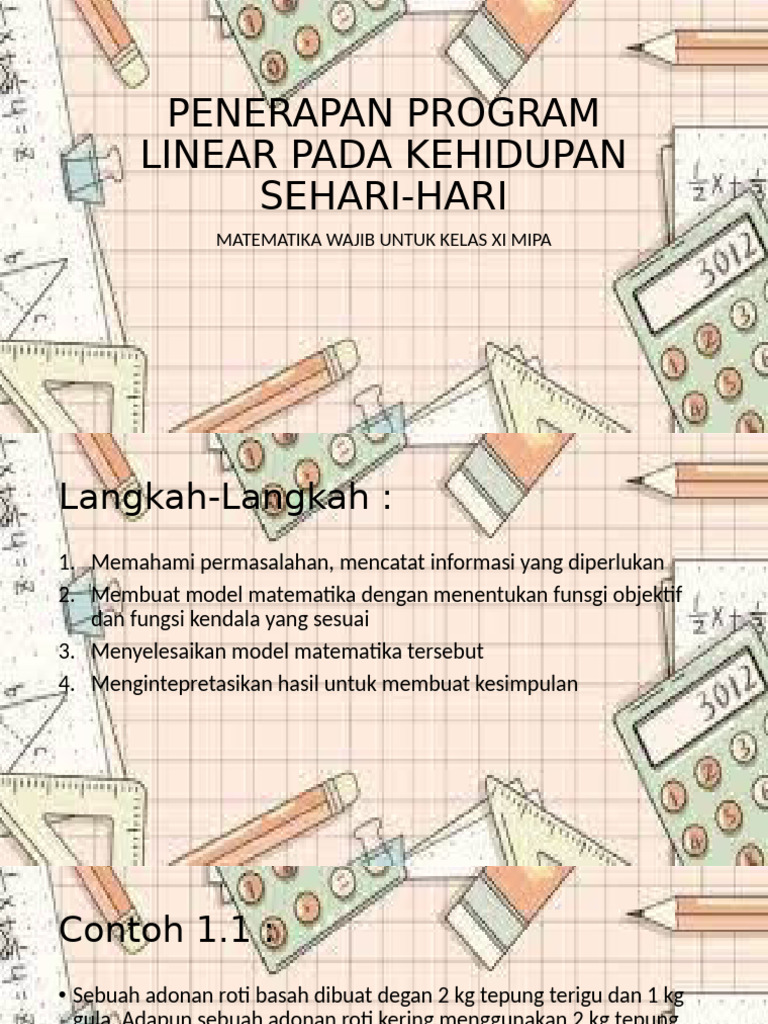 Penerapan Program Linear Pada Kehidupan Sehari-Hari | PDF