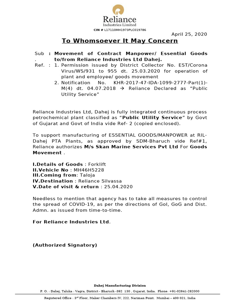 Letter To Contractor | PDF