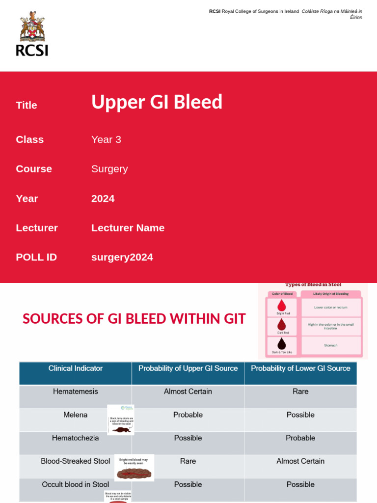 Upper Lower GI Bleed - 2024 | PDF