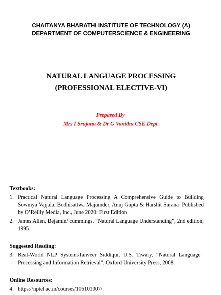 Unit-1 NLP 22-23 | PDF