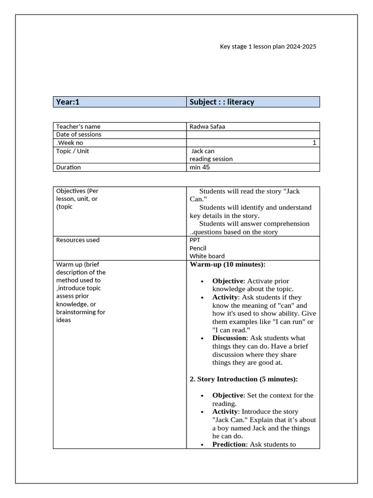 Jack Can Story | PDF