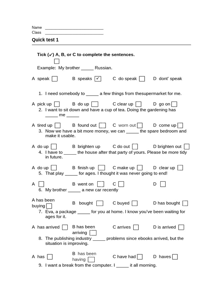 Complete Quicktest Unit 1 Pdf