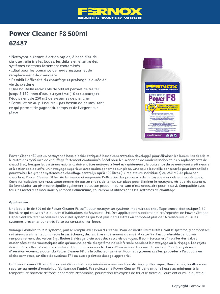 Fernox F8 Cleaner | PDF