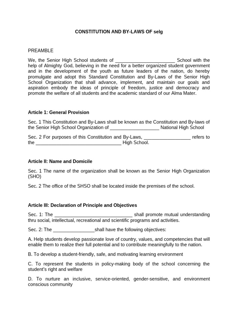 Selg by Laws HS | PDF