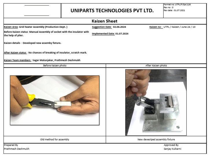 10. Kaizen Sheet | PDF