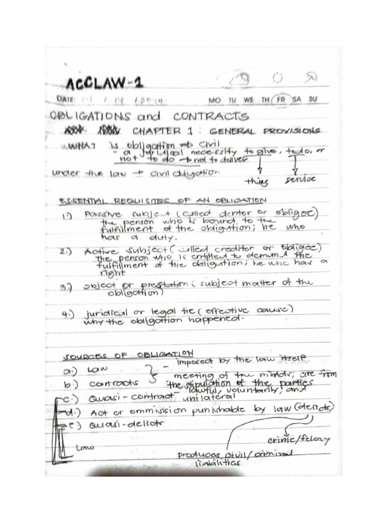 Oblicon Reviewer Obligation Chap1-4 | PDF