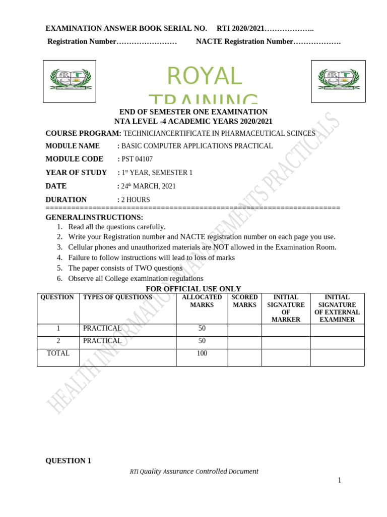 COMPUTER PRACTICAL | PDF