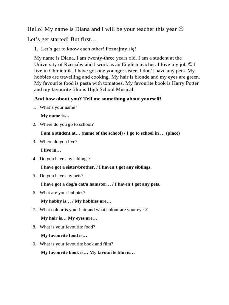 Pierwsza Lekcja | PDF