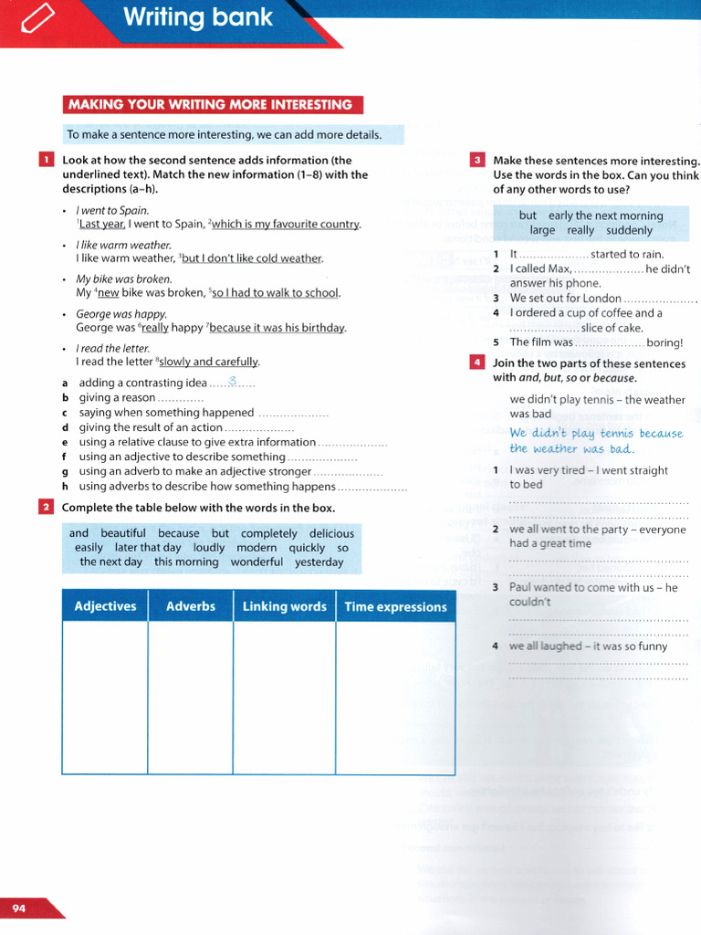 Compact B1 Writing bank | PDF