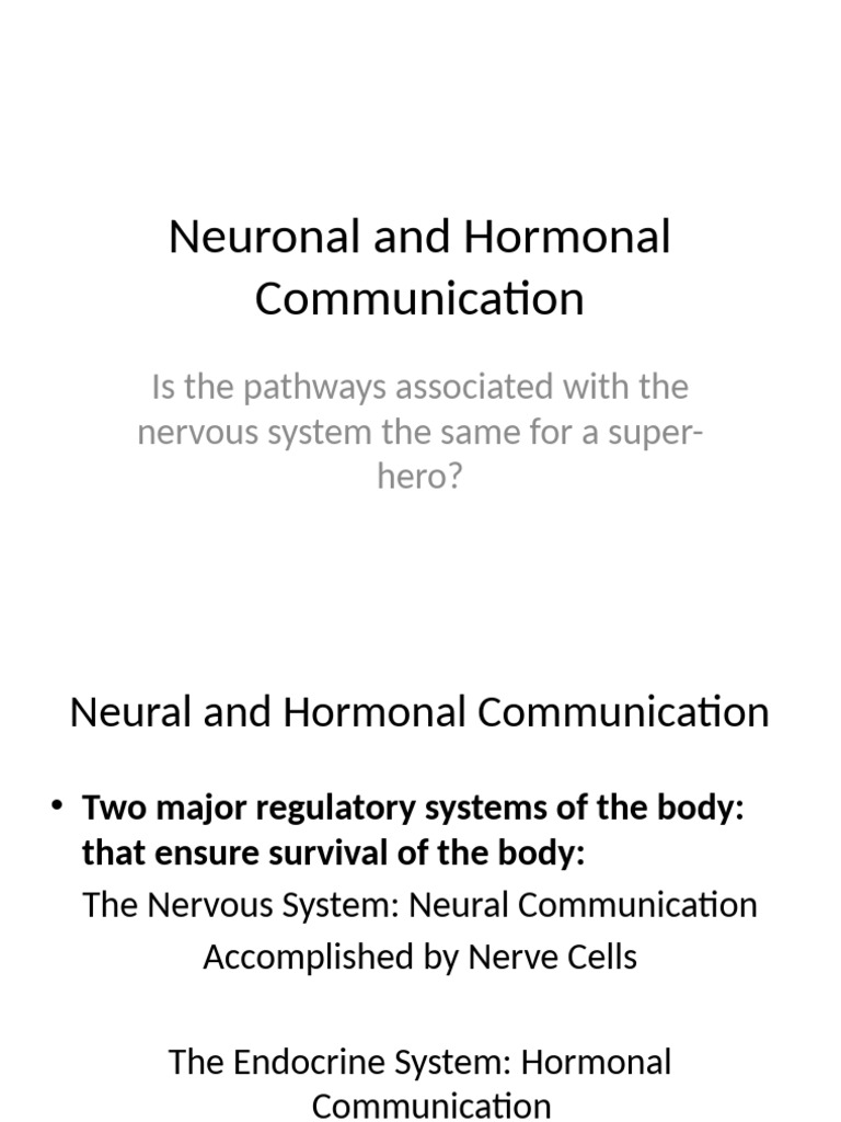 Neuronal and Hormonal Communication-TAN | PDF