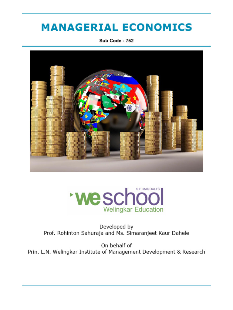 Managerial Economics 752 v1 | PDF