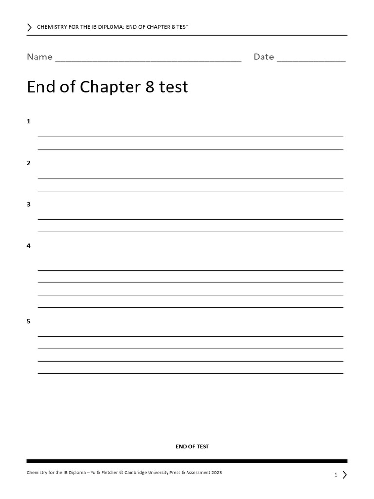 End of Chapter 8 Test | PDF