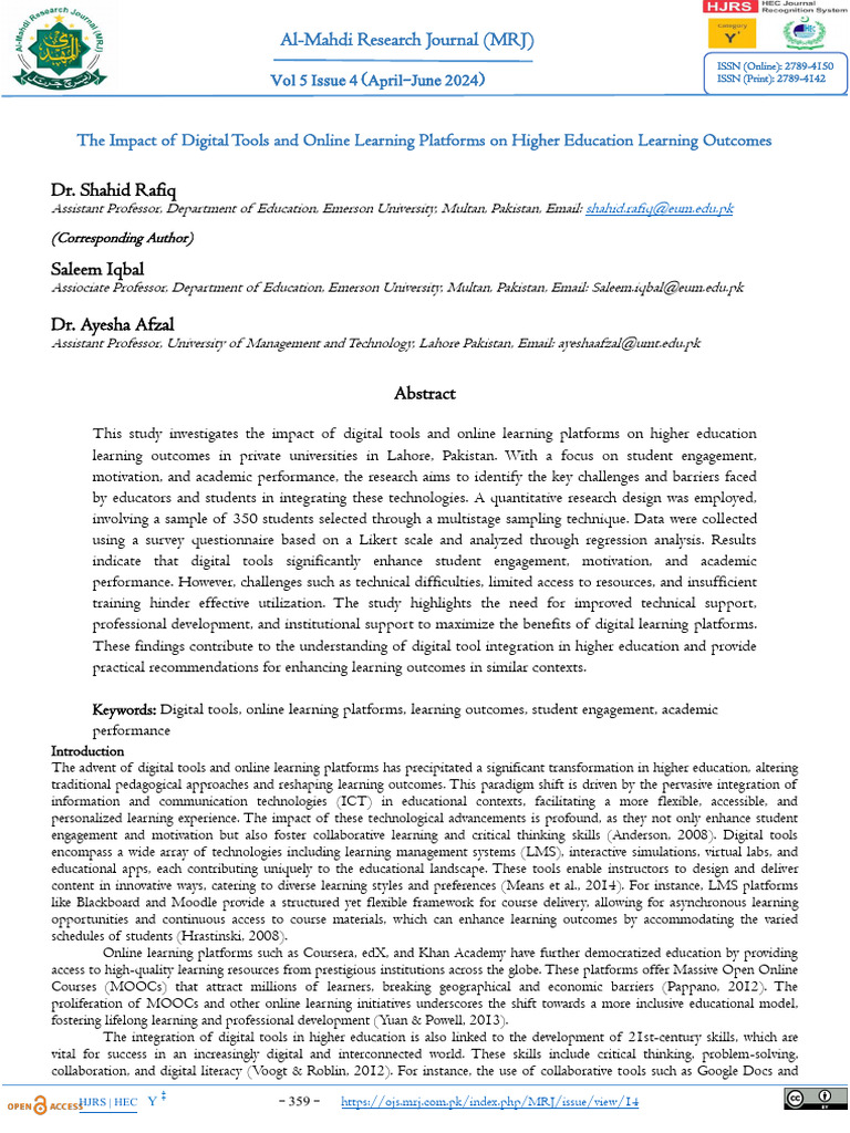 Dr. Shahid Rafiq: Al-Mahdi Research Journal (MRJ) | PDF