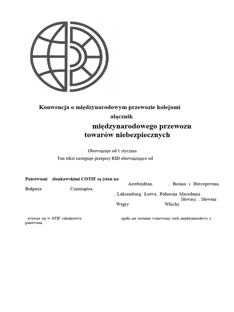 Cz0 RID 2021 Tytuł Spis Treści CZB | PDF