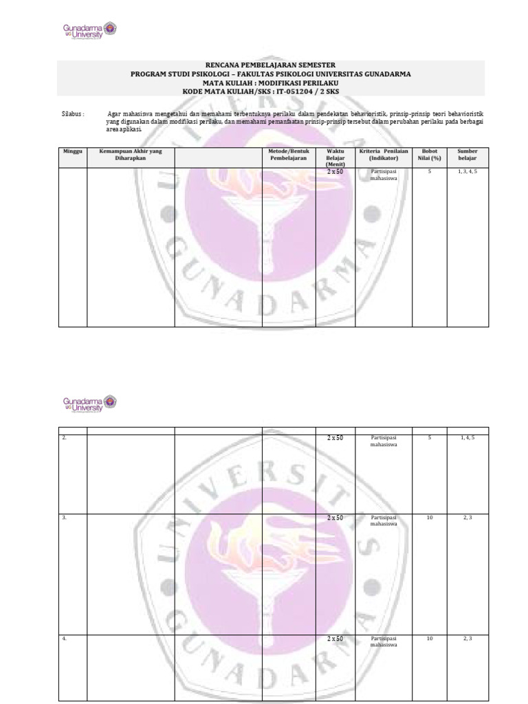 Contoh RPS Magister BKI | PDF