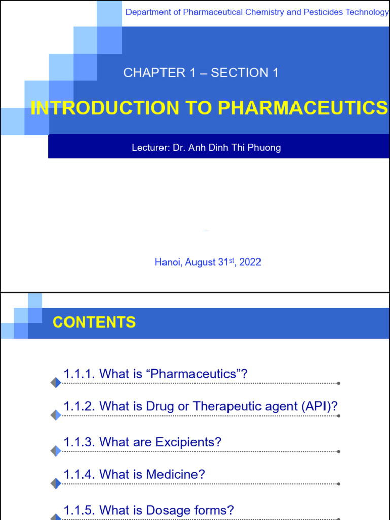 Chapter 1 - Introduction To Pharmaceutics | PDF