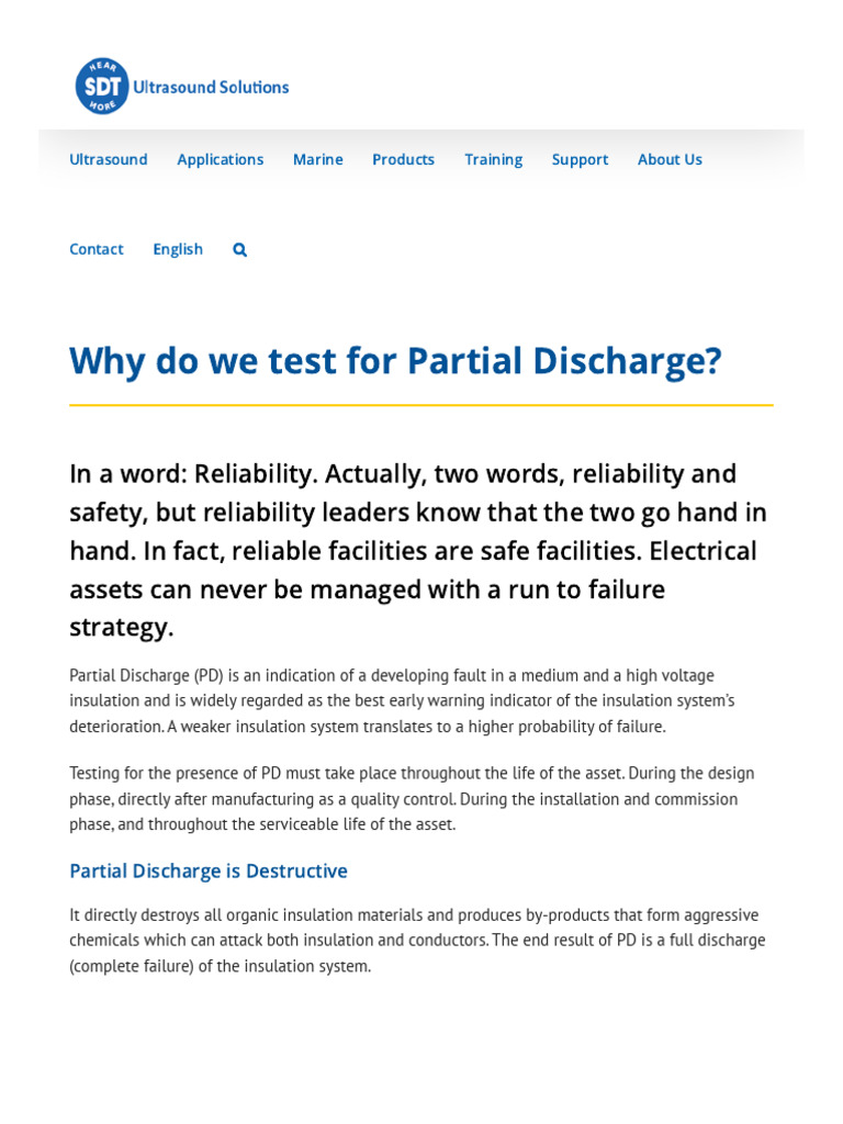 Why do we test for Partial Discharge_ – SDT Ultrasound Solutions | PDF