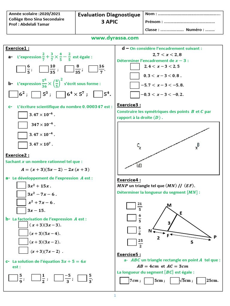 Diag 3 Math | PDF
