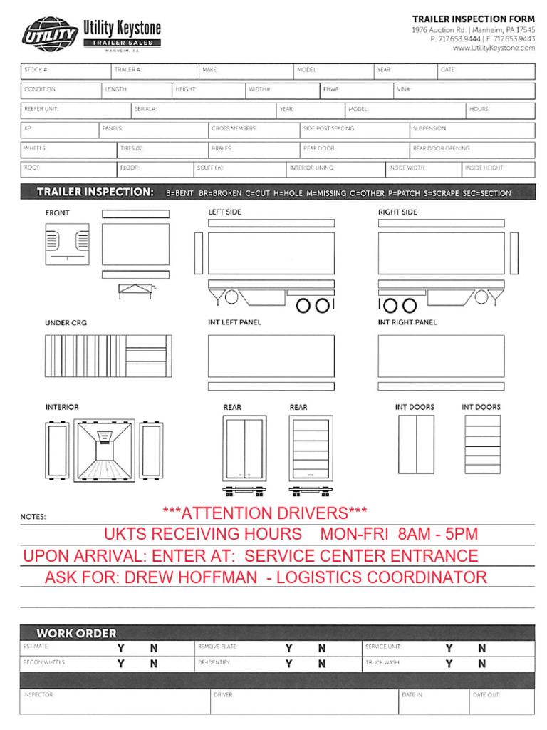 UKTS Inspection Sheet For DRIVERS | PDF