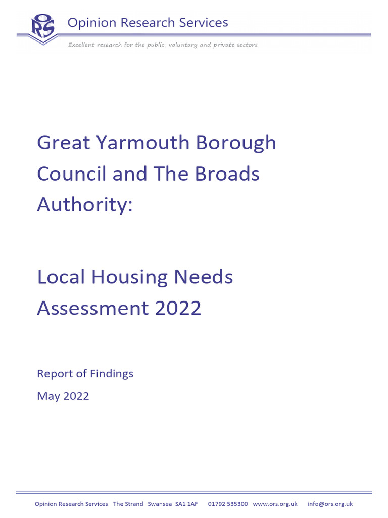Great Yarmouth and The Broads Authority LHNA | PDF | Affordable Housing ...