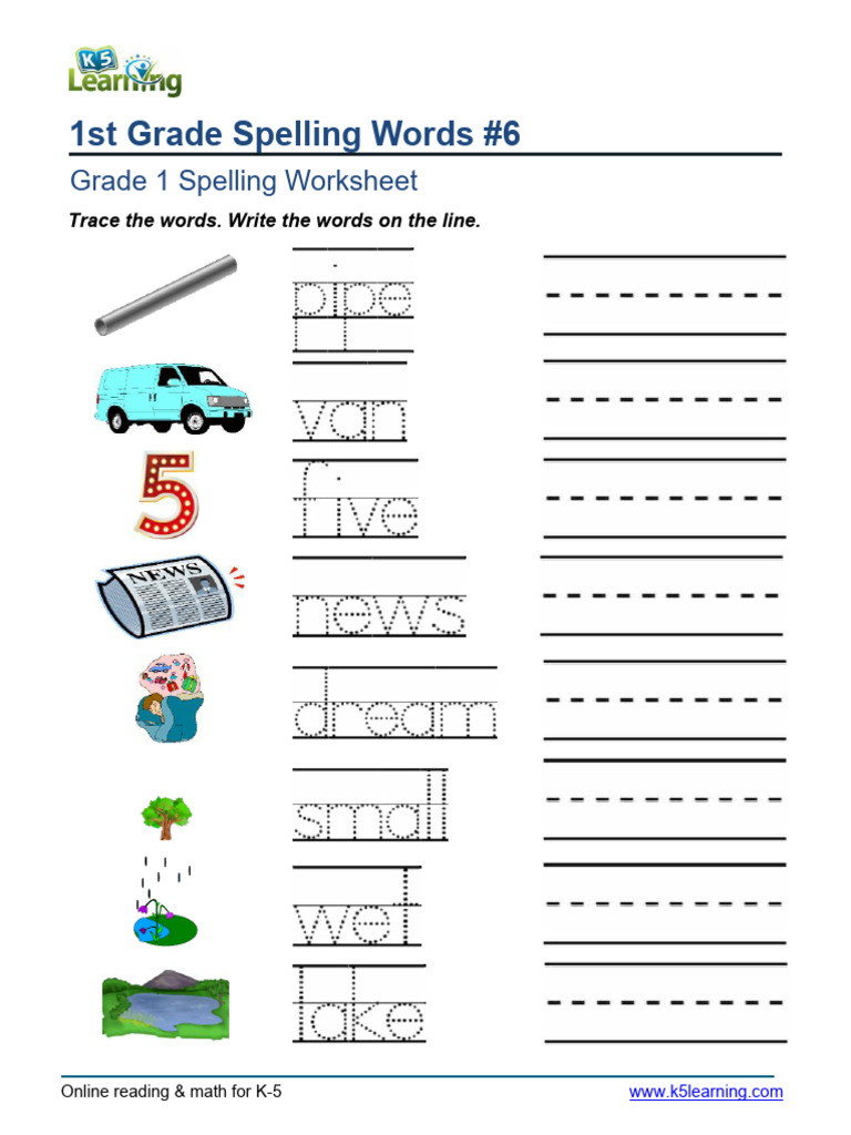 Grade 1 Trace Write Words 6 | PDF