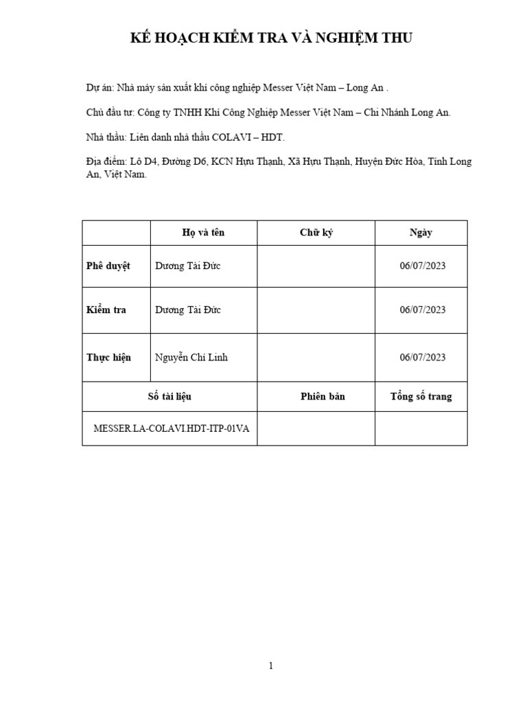 Quy Trinh Quan Ly Chat Luong (ITP) | PDF