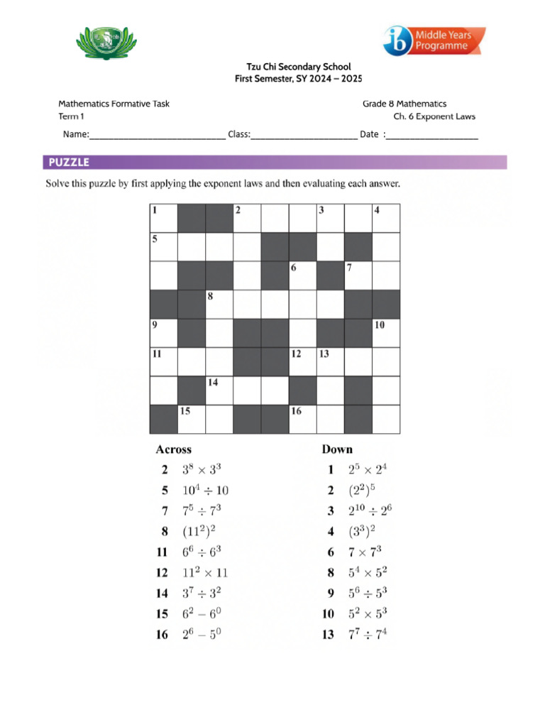 Exponents Puzzle | PDF