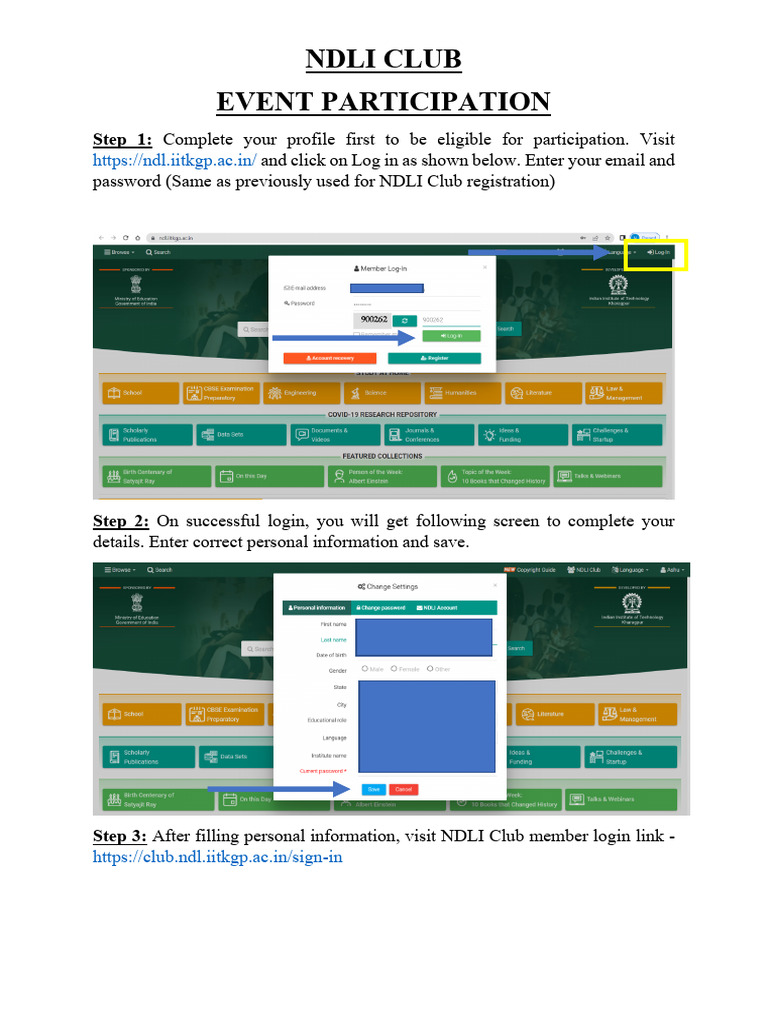 NDLI CLUB Event Participation Guideline | PDF