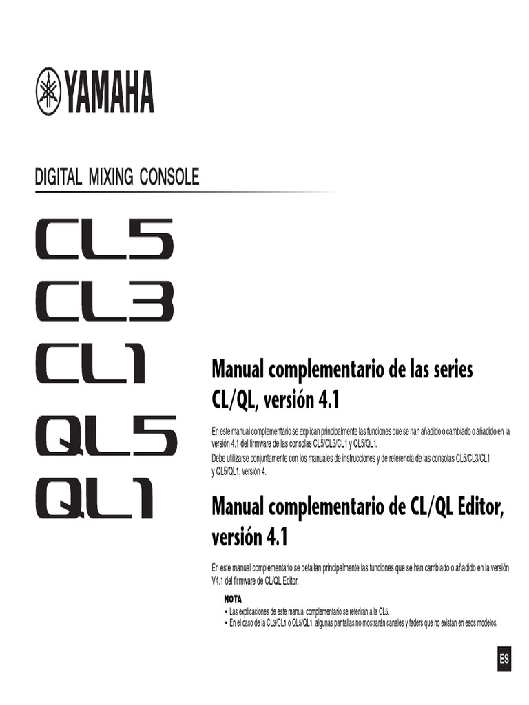 Yamaha cl5 3 1 QL 5 1 Es SM v41 | PDF | Dirección IP | Control remoto
