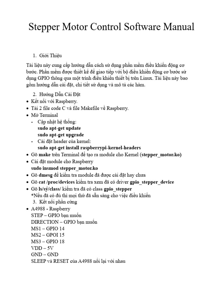 Stepper Motor Control Software Manual | PDF
