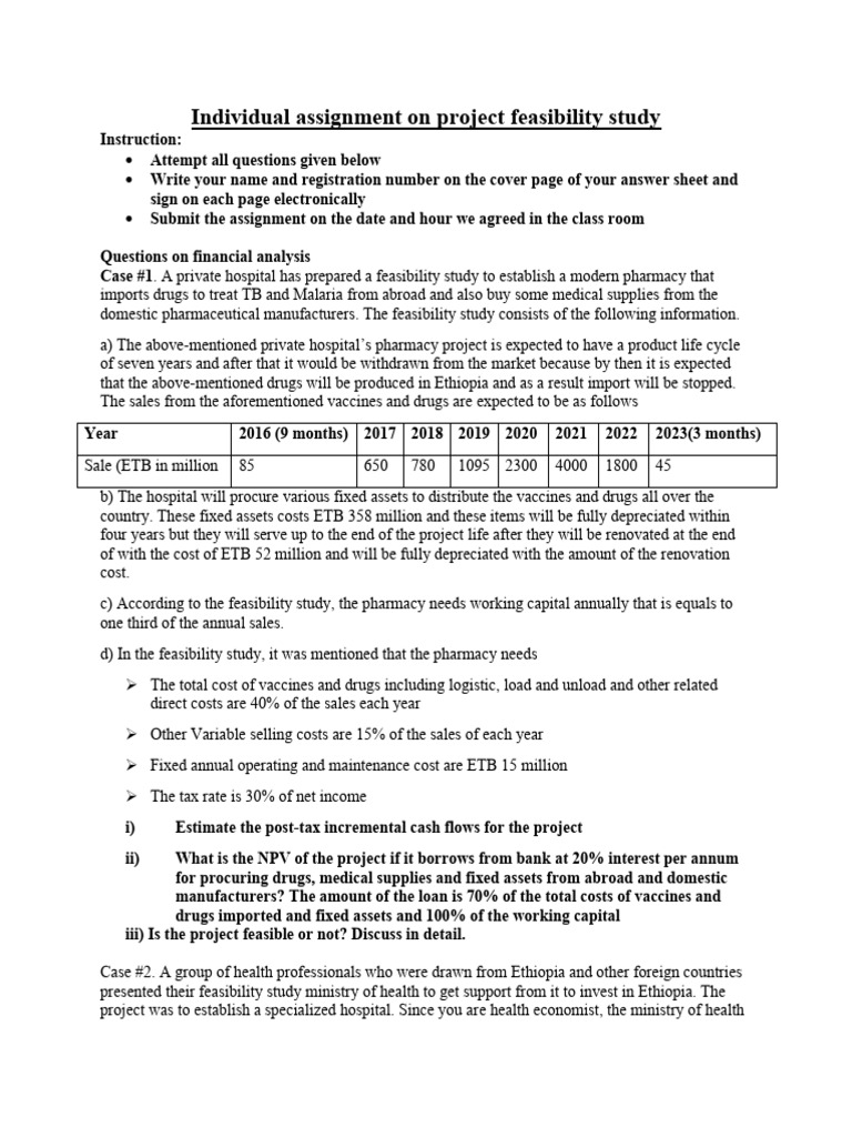 Project Feasibility Study Analysis | PDF | Net Present Value | Finance ...